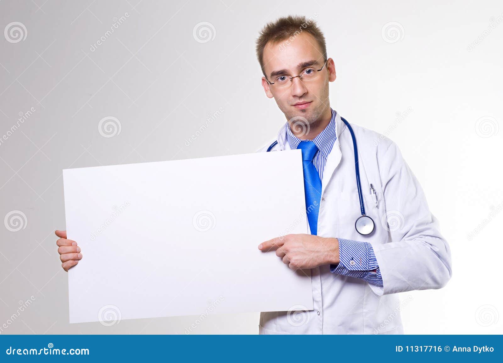 Doctor with board stock photo. Image of cure, hospital - 11317716