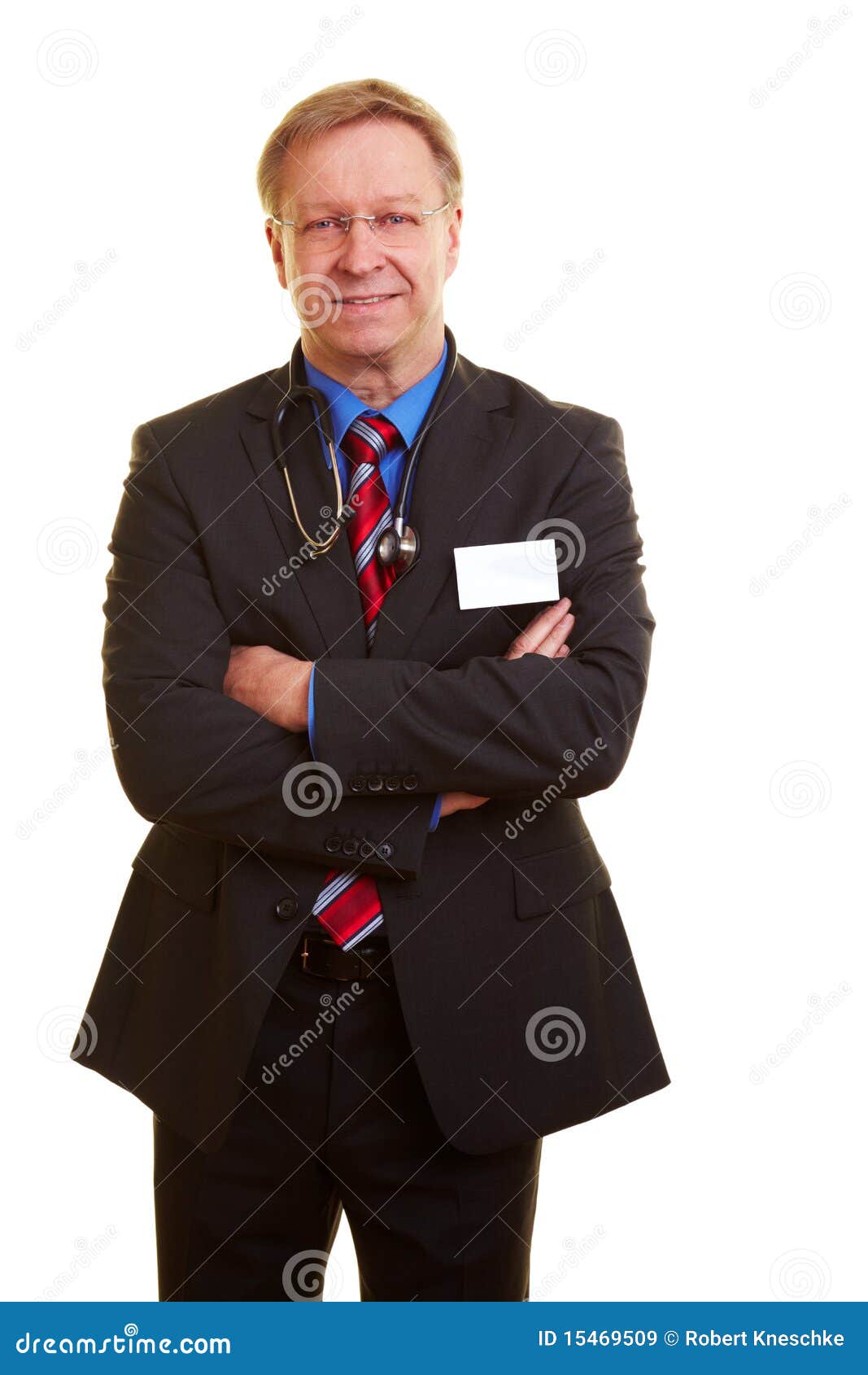 Doctor in a business suit stock image. Image of arms - 15469509