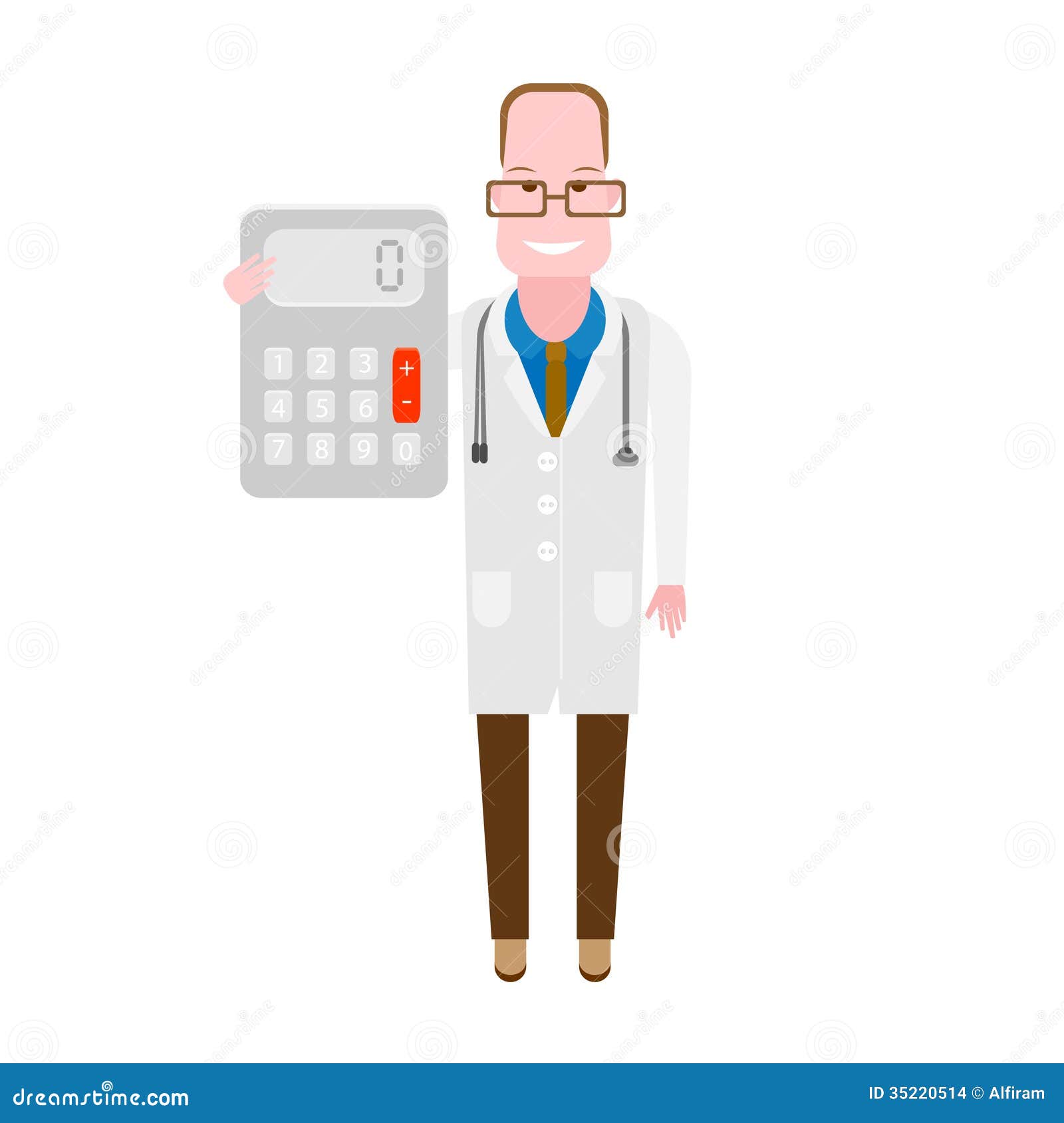 Doctor with a calculator stock vector. Illustration of doctor - 35220514