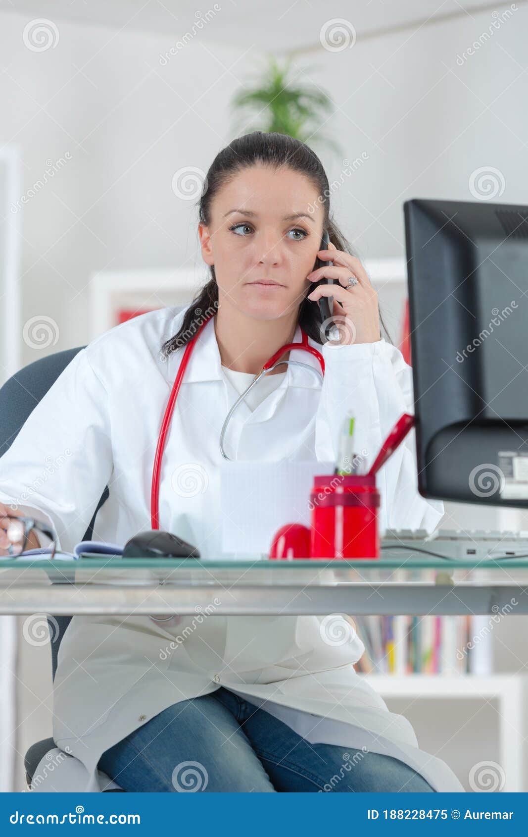 Doctor calling client stock image. Image of connect - 188228475