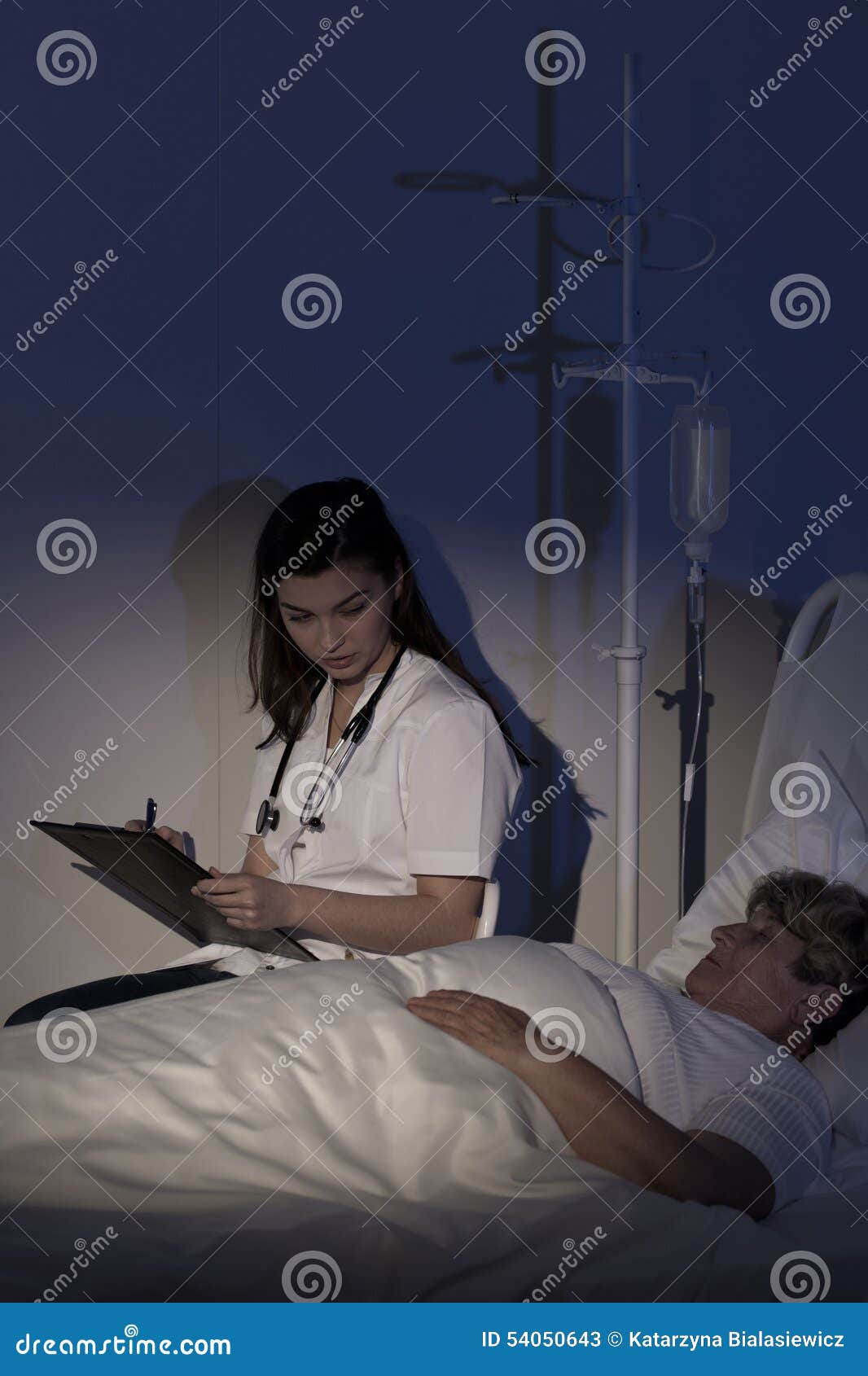 Doctor Caring about Terminally Patient Stock Image - Image of aged ...