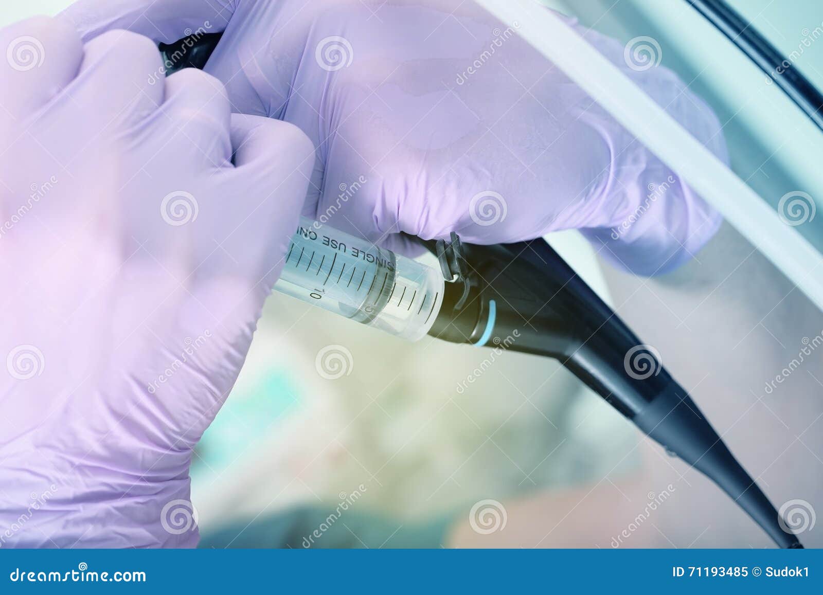 Doctor Carries a Medical Operation Using an Endoscope Stock Image ...