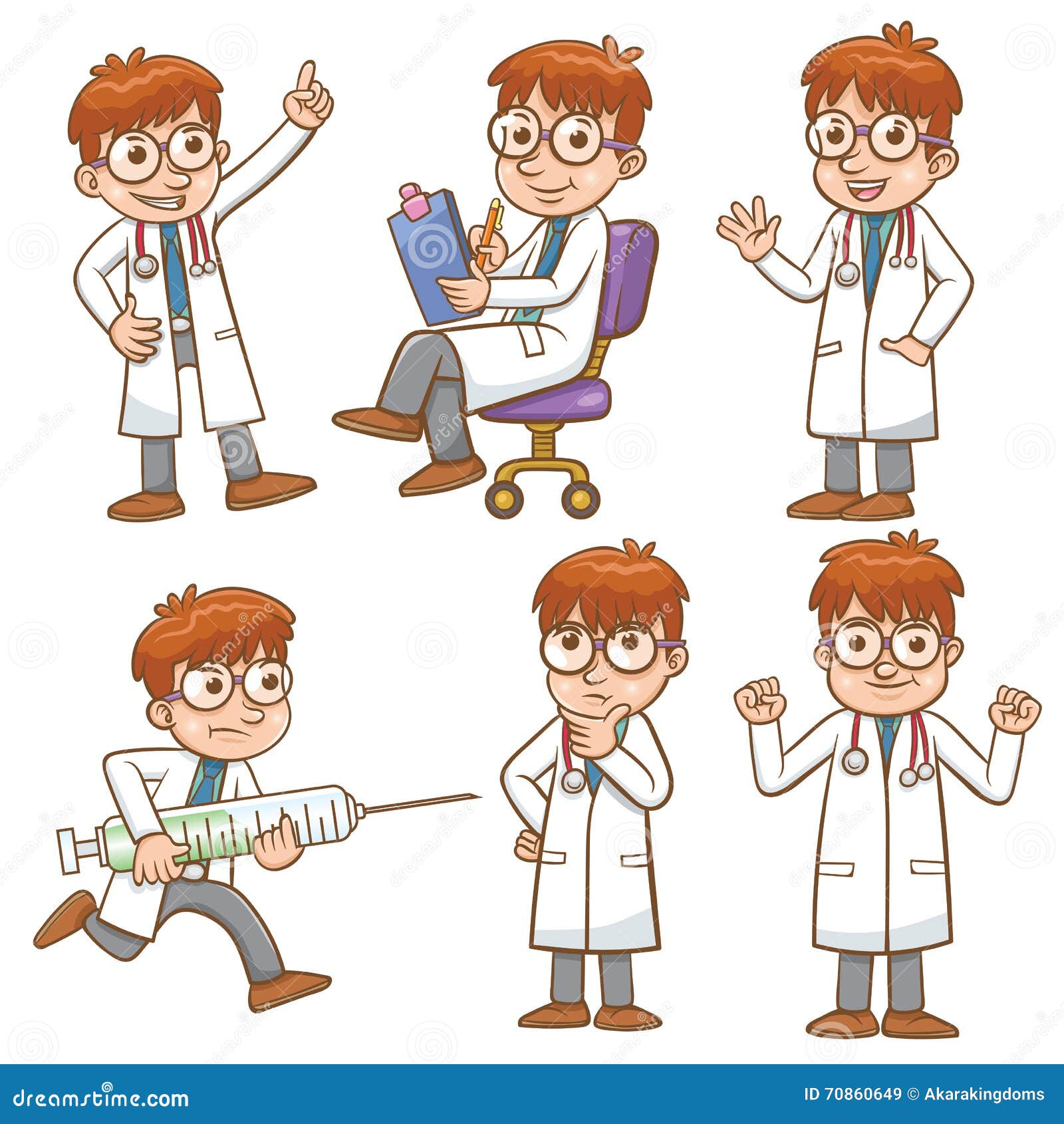 Doctor Cartoon Character Set Stock Vector - Illustration of character ...