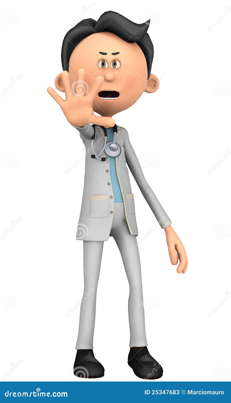 Doctor Cartoon Hey Stop There Stock Illustration - Illustration of ...