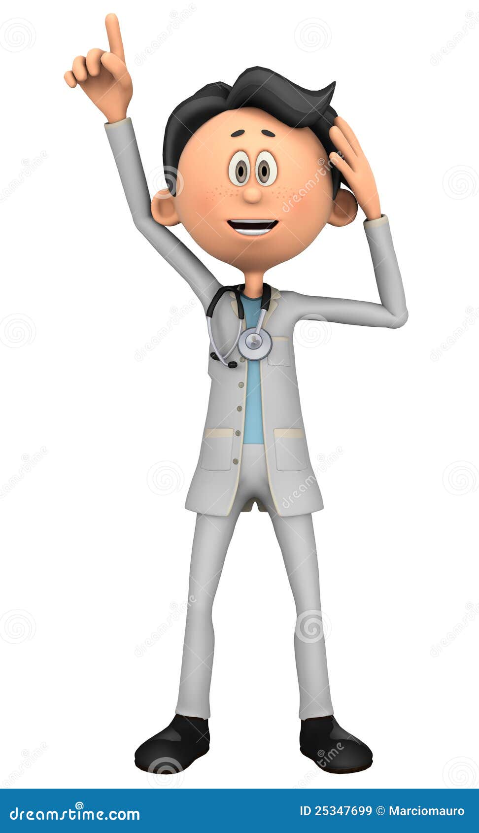 Doctor Cartoon I Have One Idea Stock Illustration - Illustration of hospital, happy: 25347699