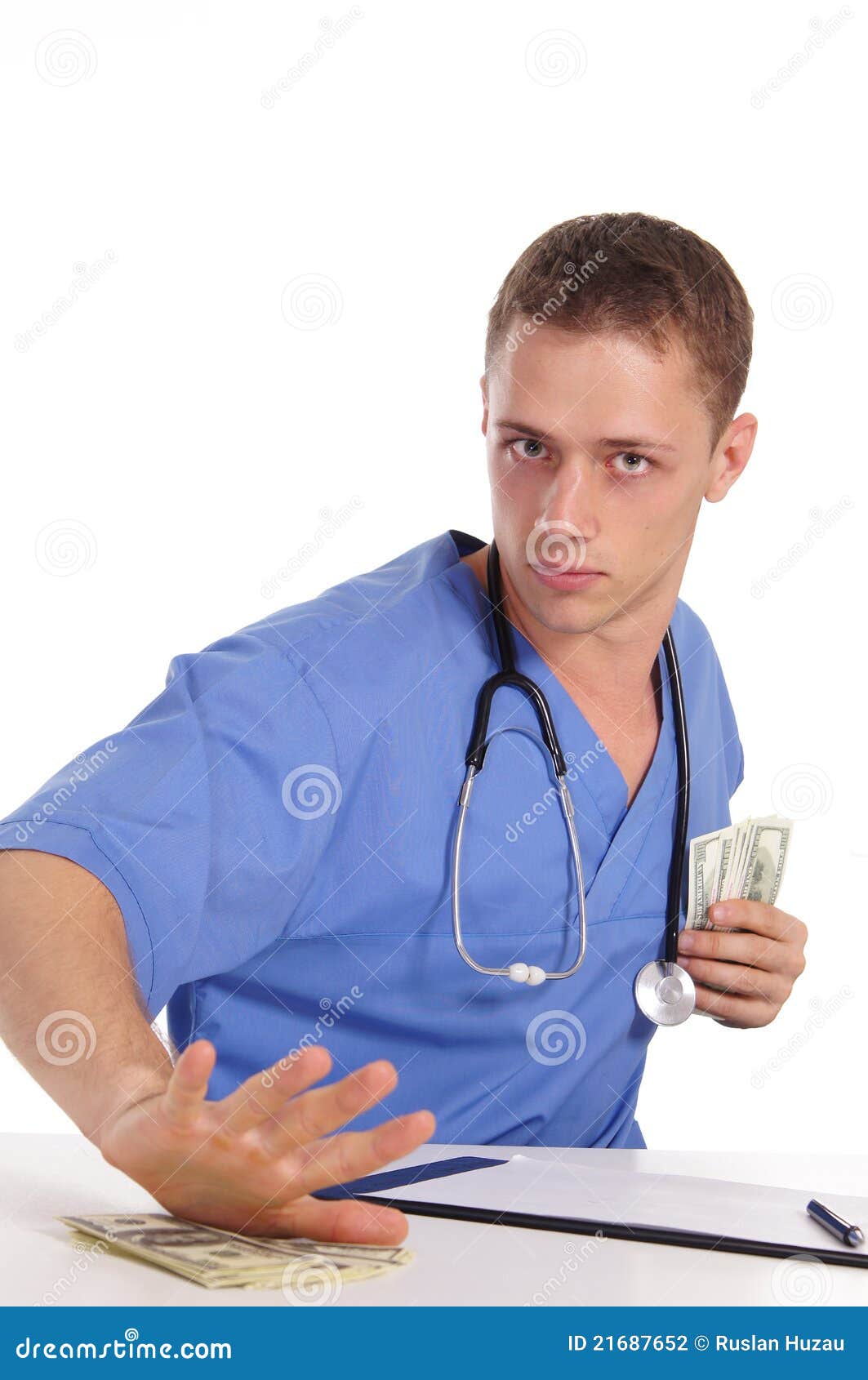 Doctor and cash stock photo. Image of documants, human - 21687652