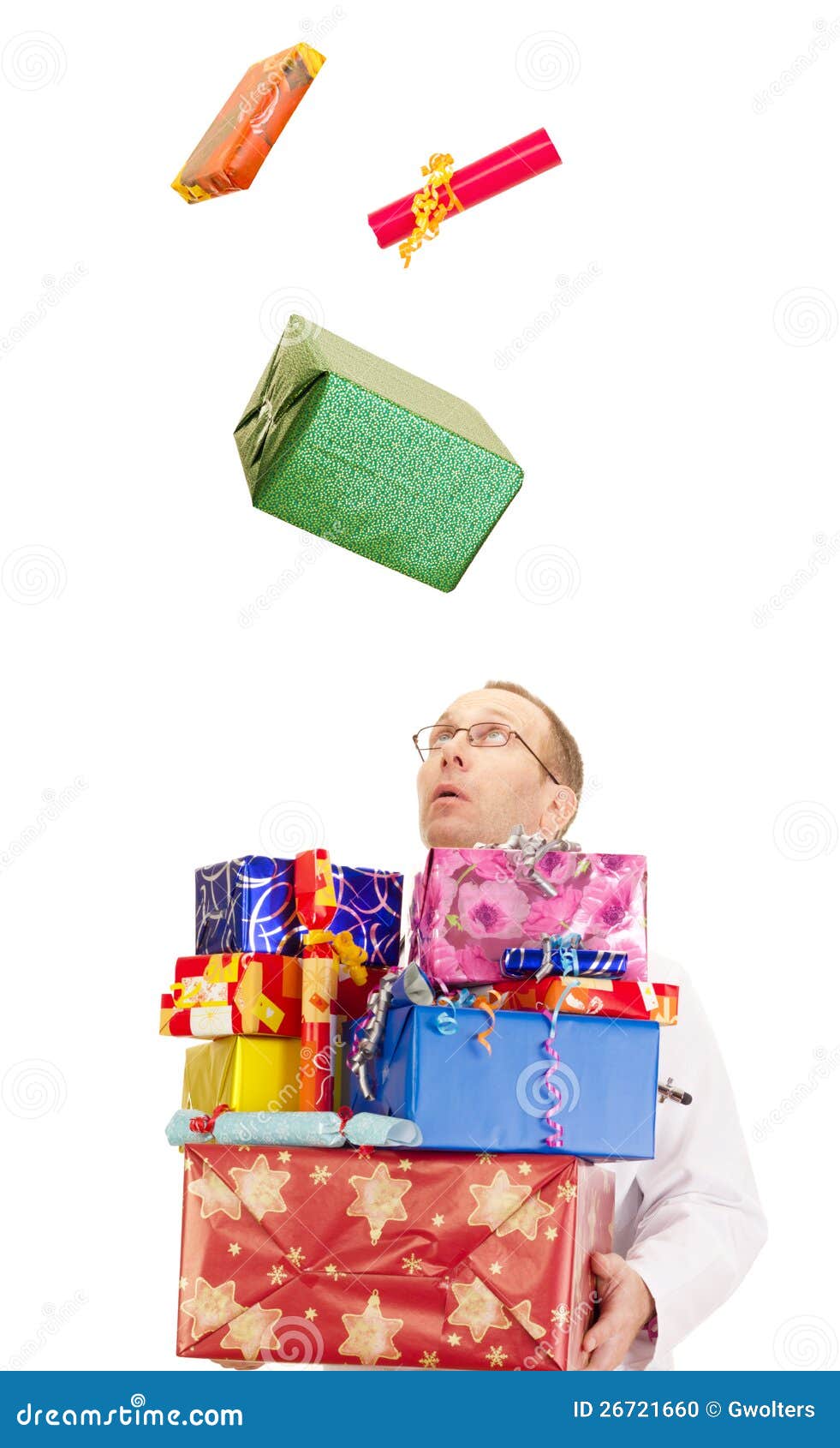 Doctor Catching a Lot of Gifts Stock Photo - Image of company, presents ...