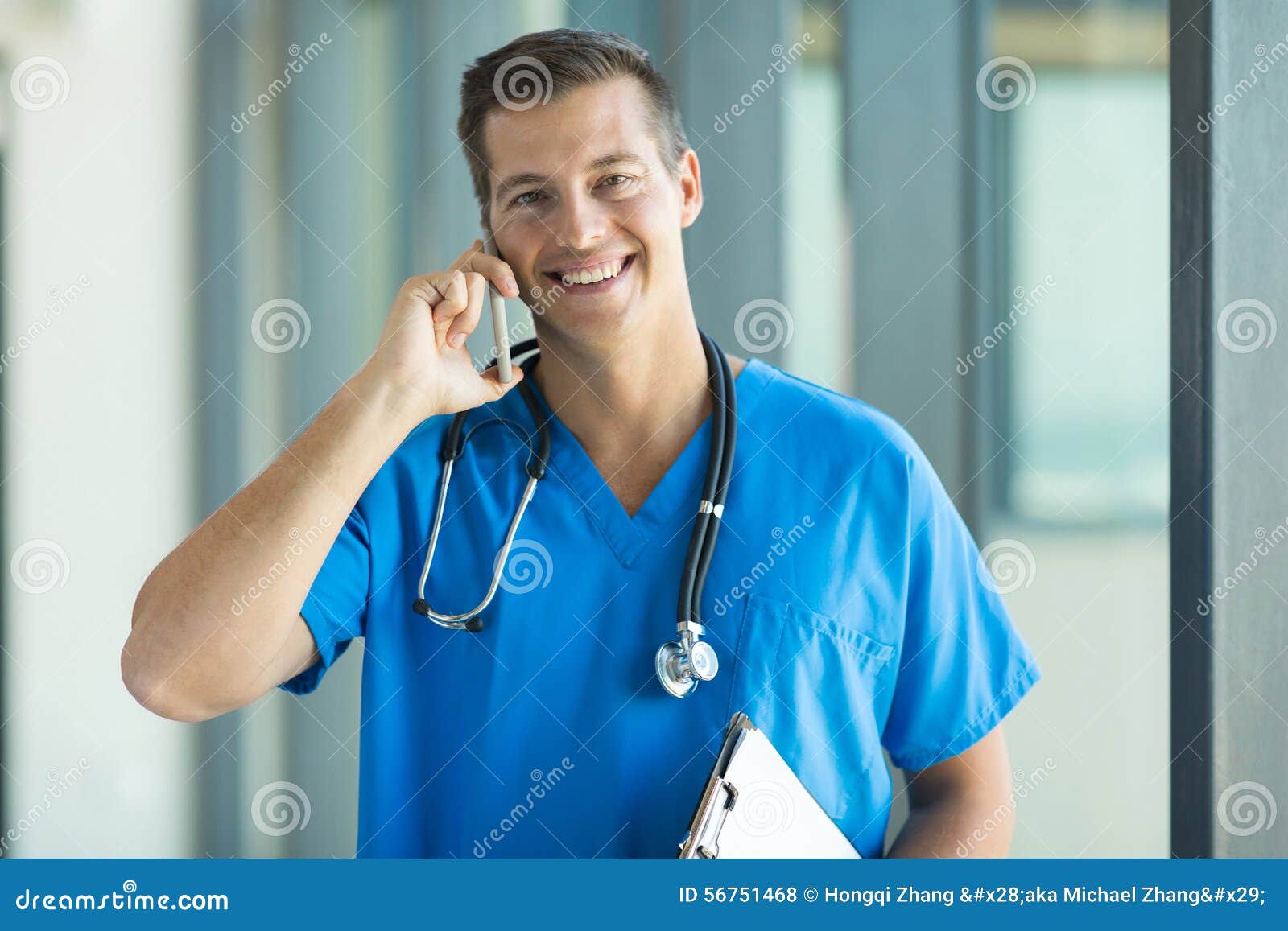 Doctor cell phone stock photo. Image of healthcare, cheerful - 56751468