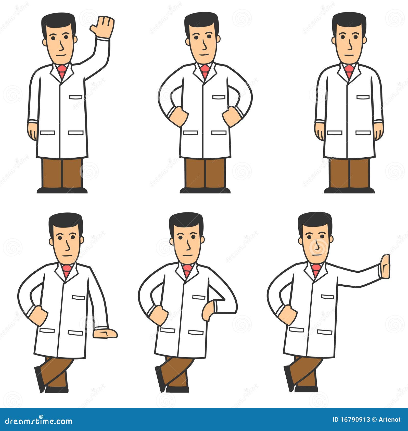 Doctor character set 01 stock vector. Illustration of person - 16790913