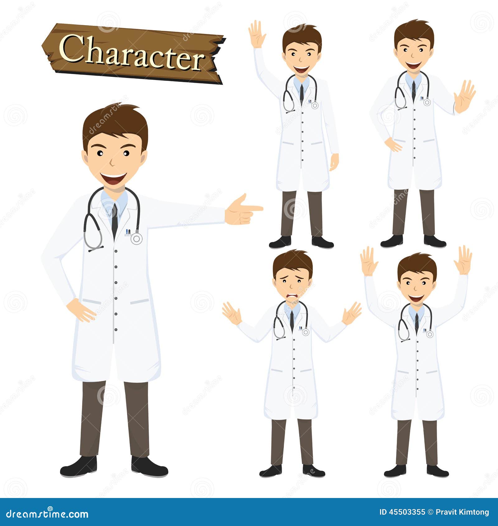 Doctor Character Set Vector Illustration Stock Vector - Illustration of ...