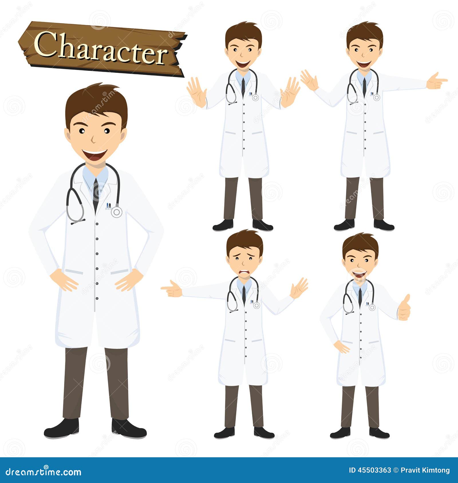 Doctor Character Set Vector Illustration Stock Vector - Illustration of ...