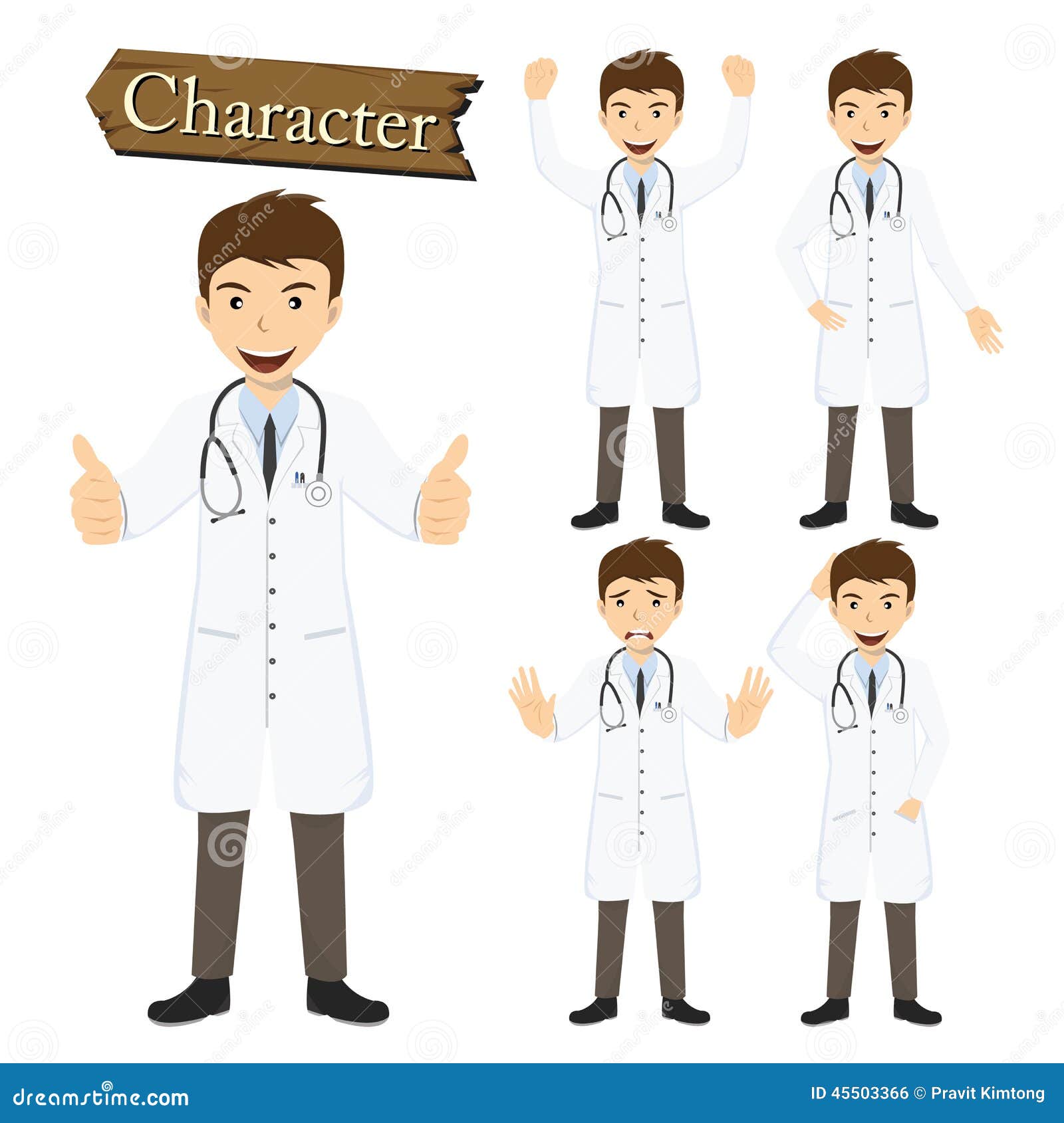 Doctor Character Set Vector Illustration Stock Vector - Illustration of ...