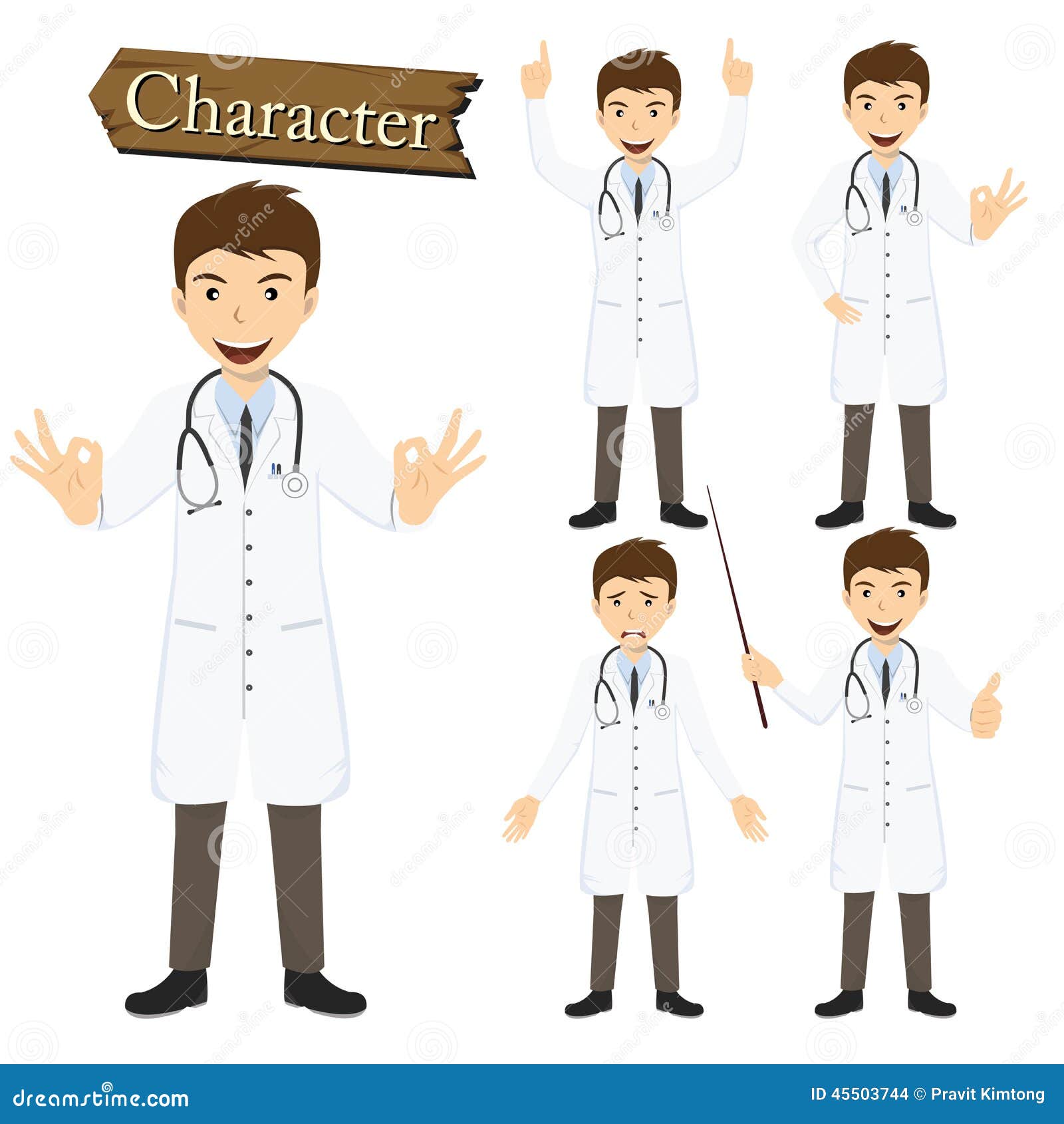 Doctor Character Set Vector Illustration Stock Vector - Illustration of ...