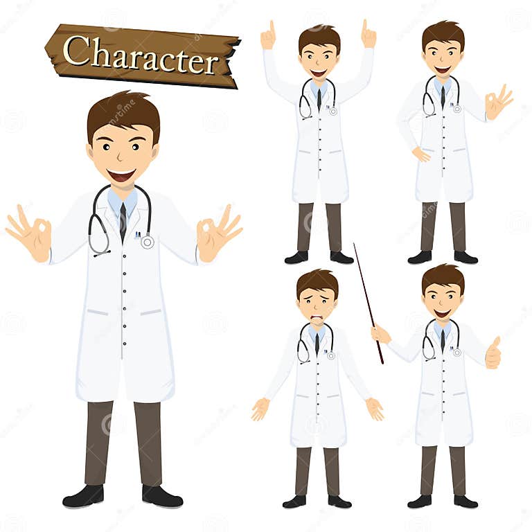 Doctor Character Set Vector Illustration Stock Vector - Illustration of ...