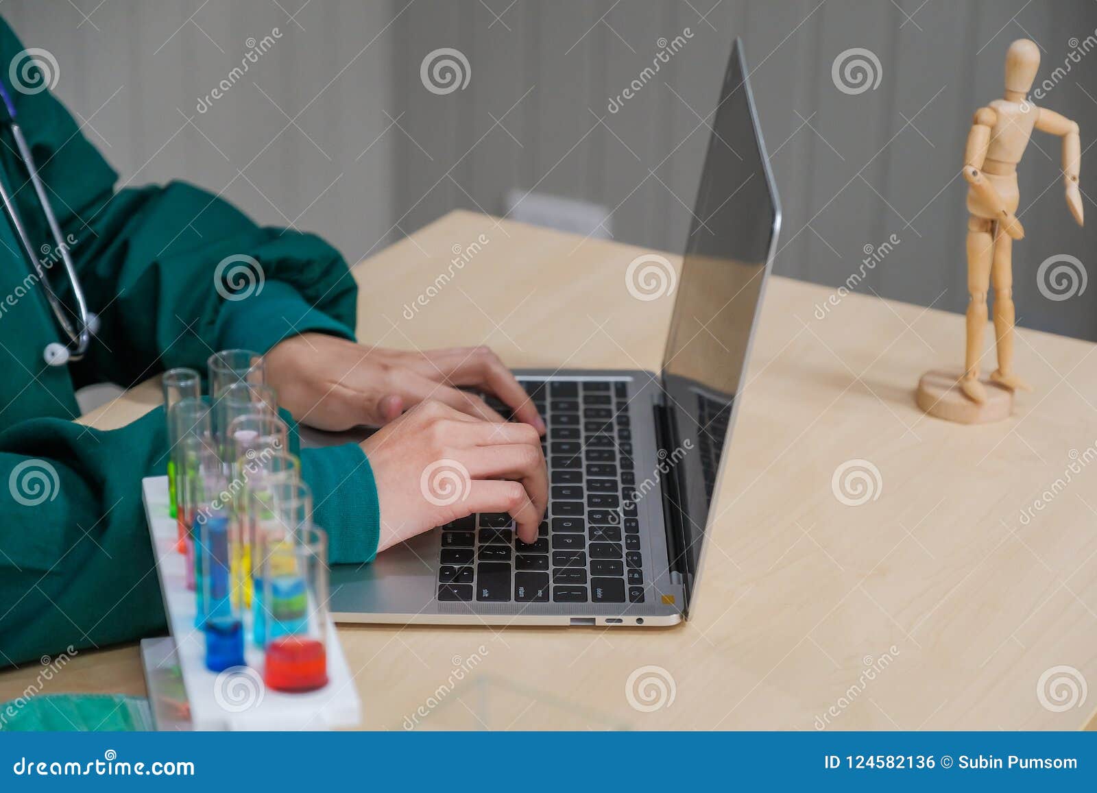 Doctor Check Patient History before Surgery with Computer. Stock Photo ...