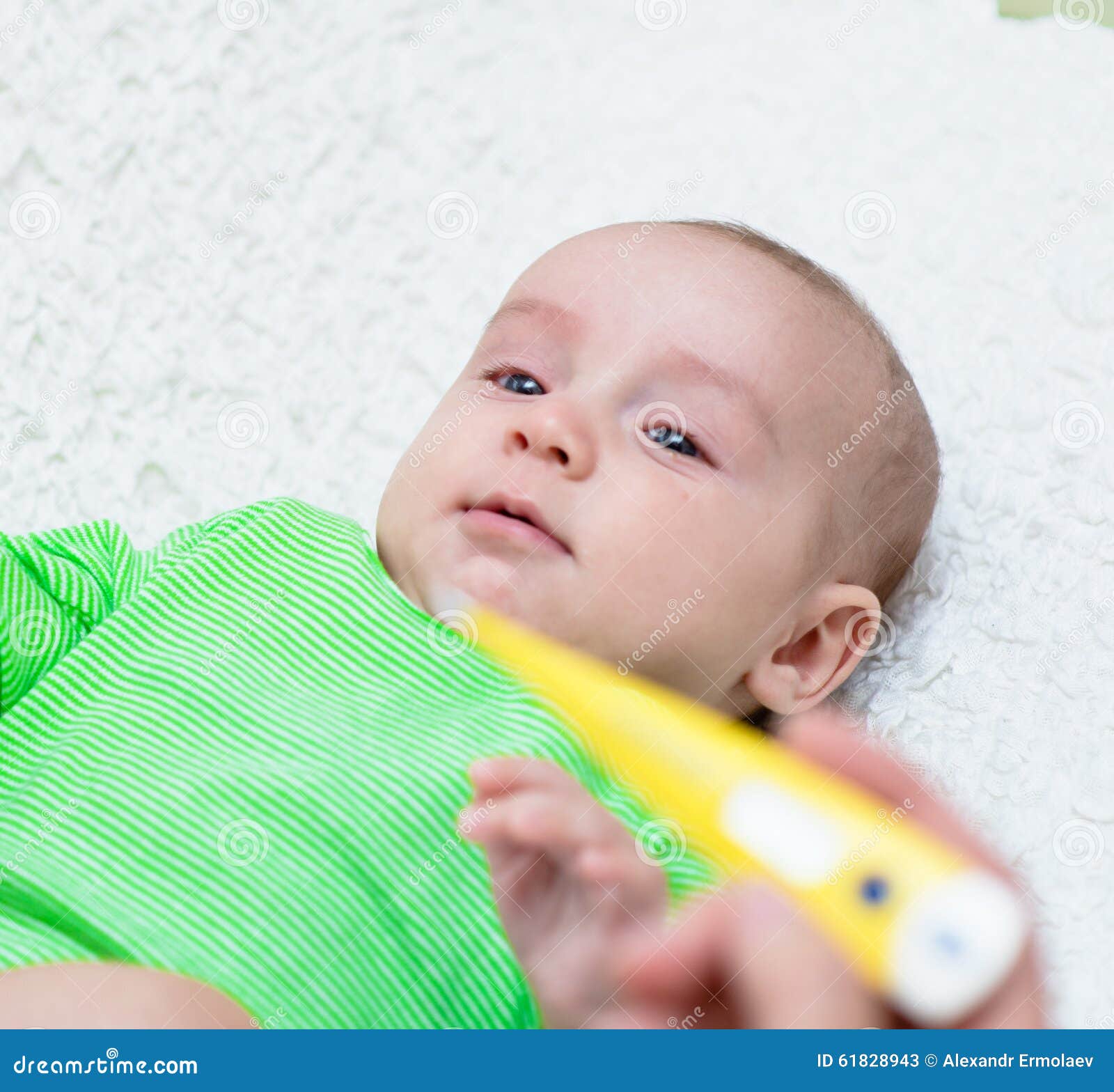 Doctor Check the Temperature of Newborn Baby Stock Image - Image of ...