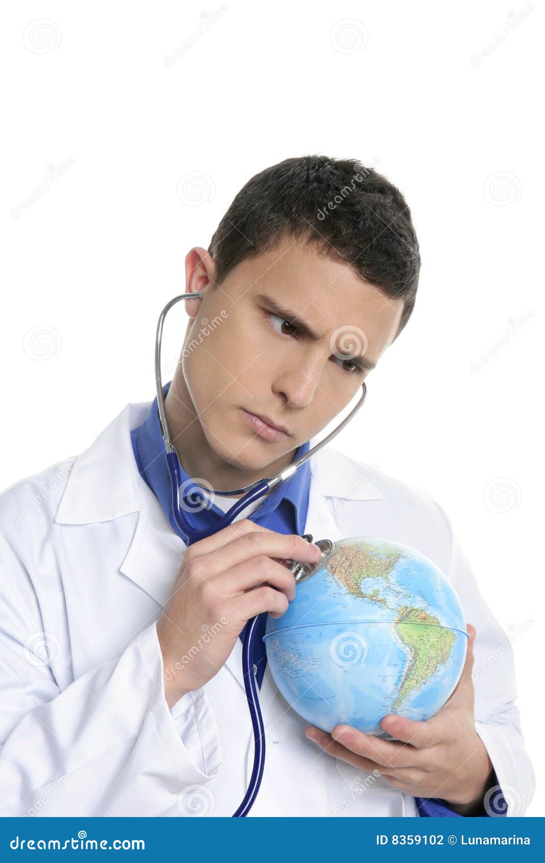 Doctor Check the World Map Health Stock Photo - Image of internet, hand ...