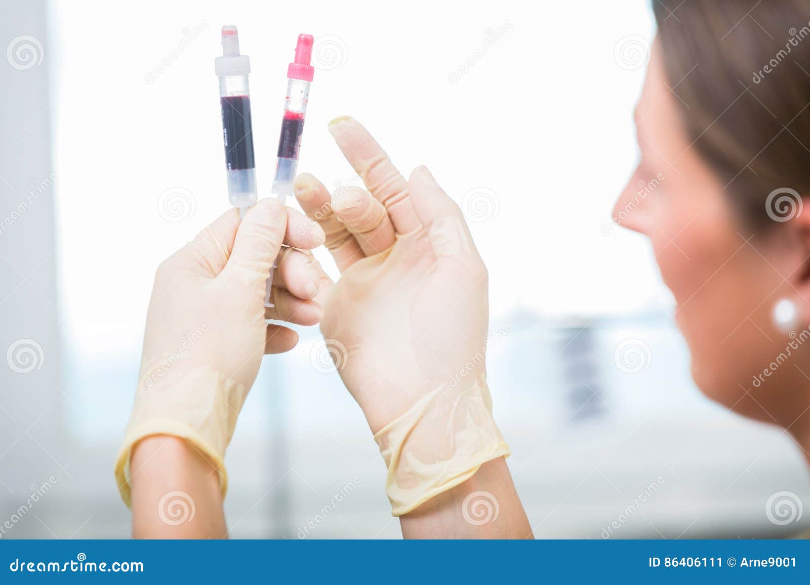 Doctor Checking Blood Samples Stock Image - Image of center, samplesn ...