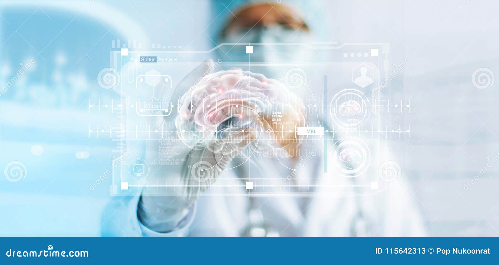 Doctor Checking Brain Testing Result, Analysis with Modern Virtual ...