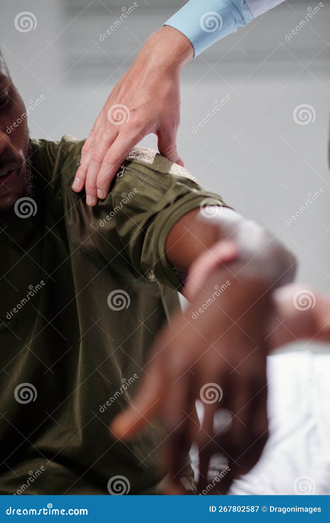 Doctor Examining Arm of Soldier Stock Image - Image of soldier ...