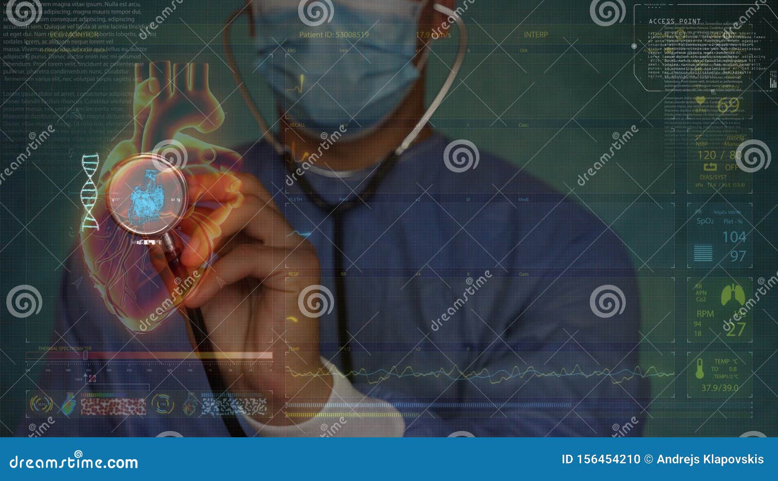 Doctor Checking Heart And Brain Testing Result, Analysis With Modern ...