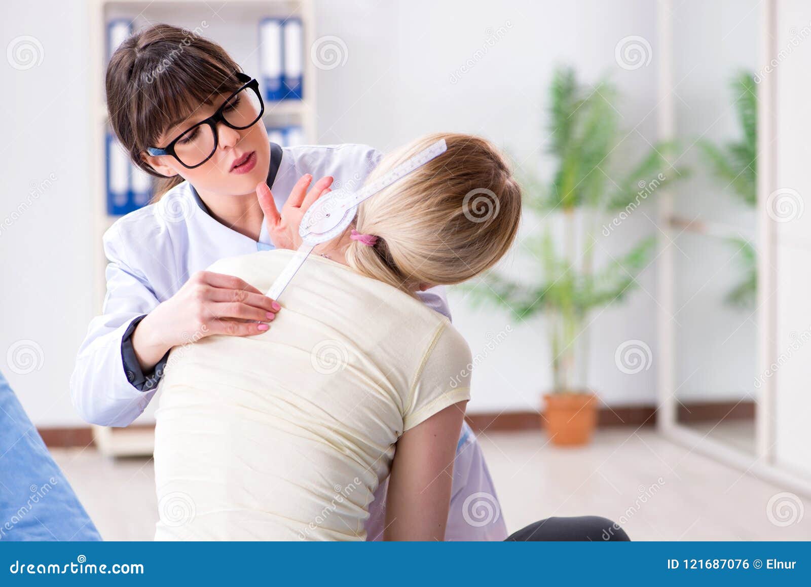 The Doctor Checking Joint Flexibility with Goniometer Stock Photo ...