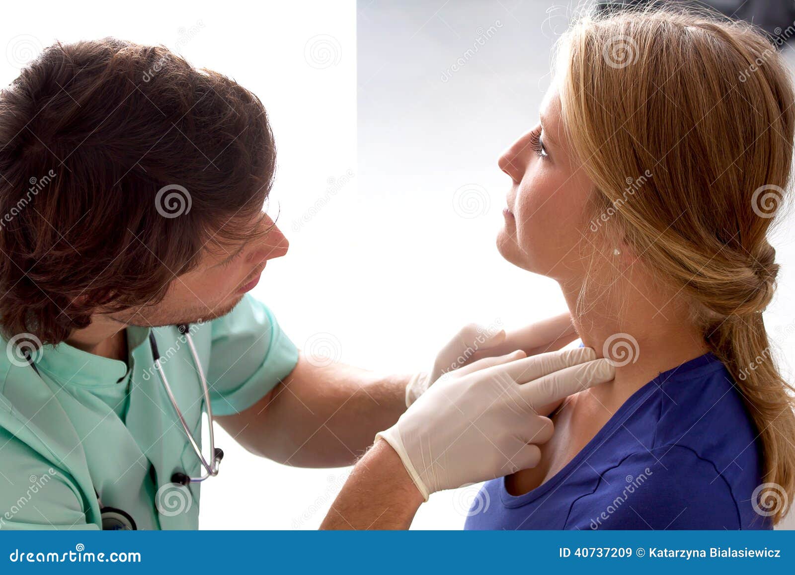 Doctor Checking Lymph Nodes Stock Image - Image of doctor, check: 40737209