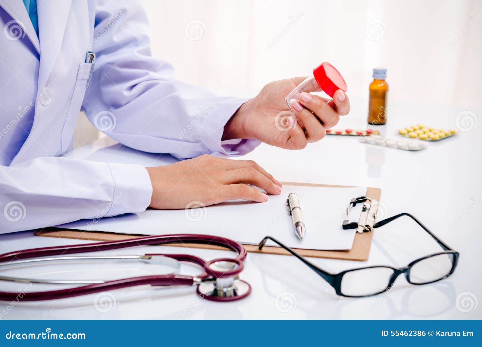 Doctor checking medicine stock photo. Image of centre - 55462386