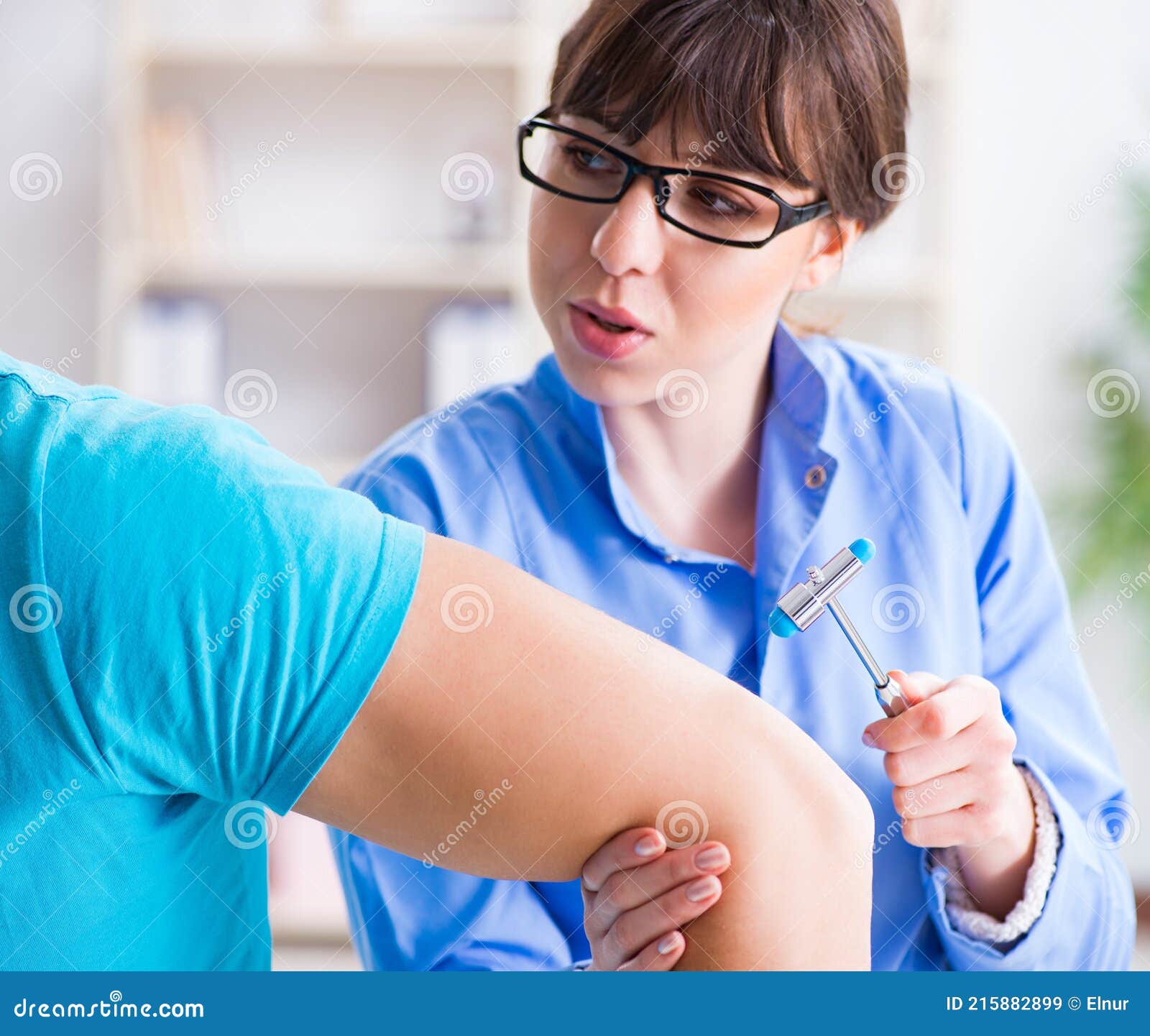 Doctor Checking Nerve Reflexes with Hammer Stock Image - Image of ...