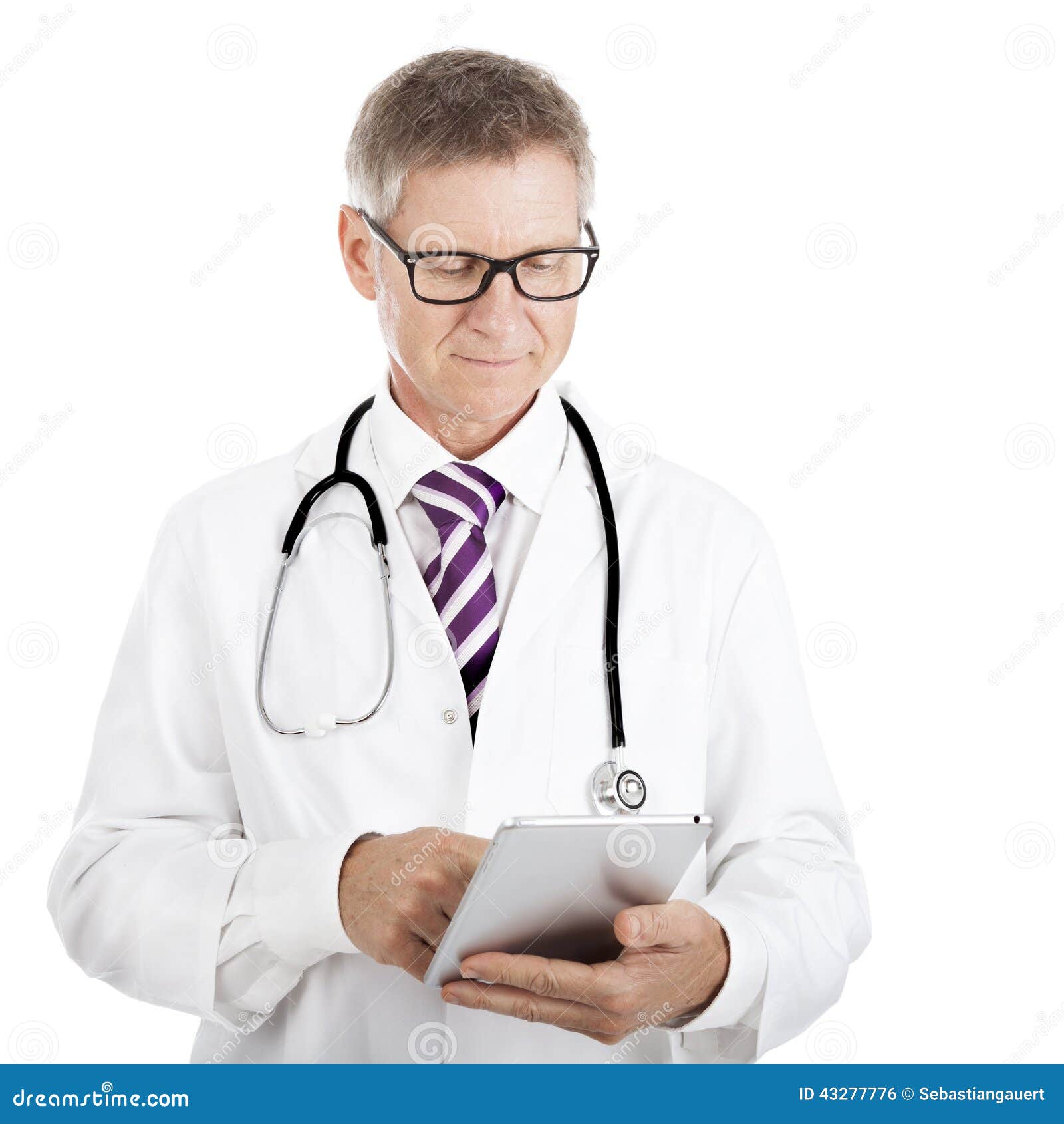 Doctor Checking Patient Notes on a Tablet-pc Stock Photo - Image of ...