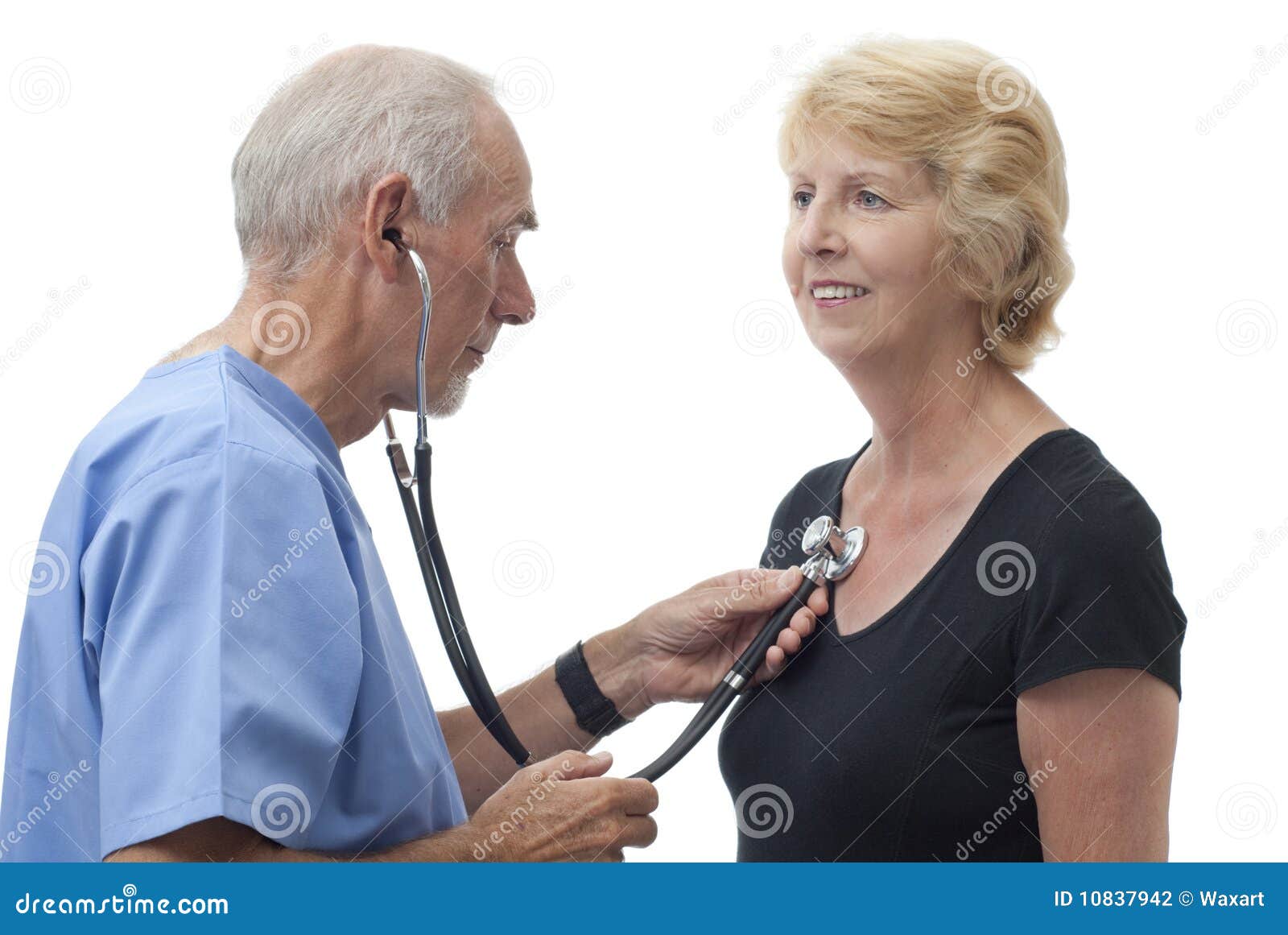 Doctor Checking Patient S Heartbeat Stock Photo - Image of listening ...
