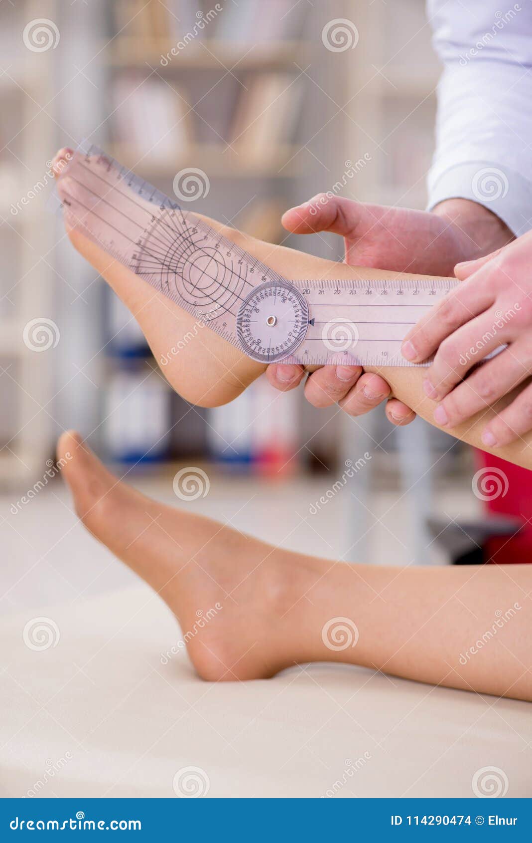 The Doctor Checking Patients Joint Flexibility Stock Photo - Image of ...