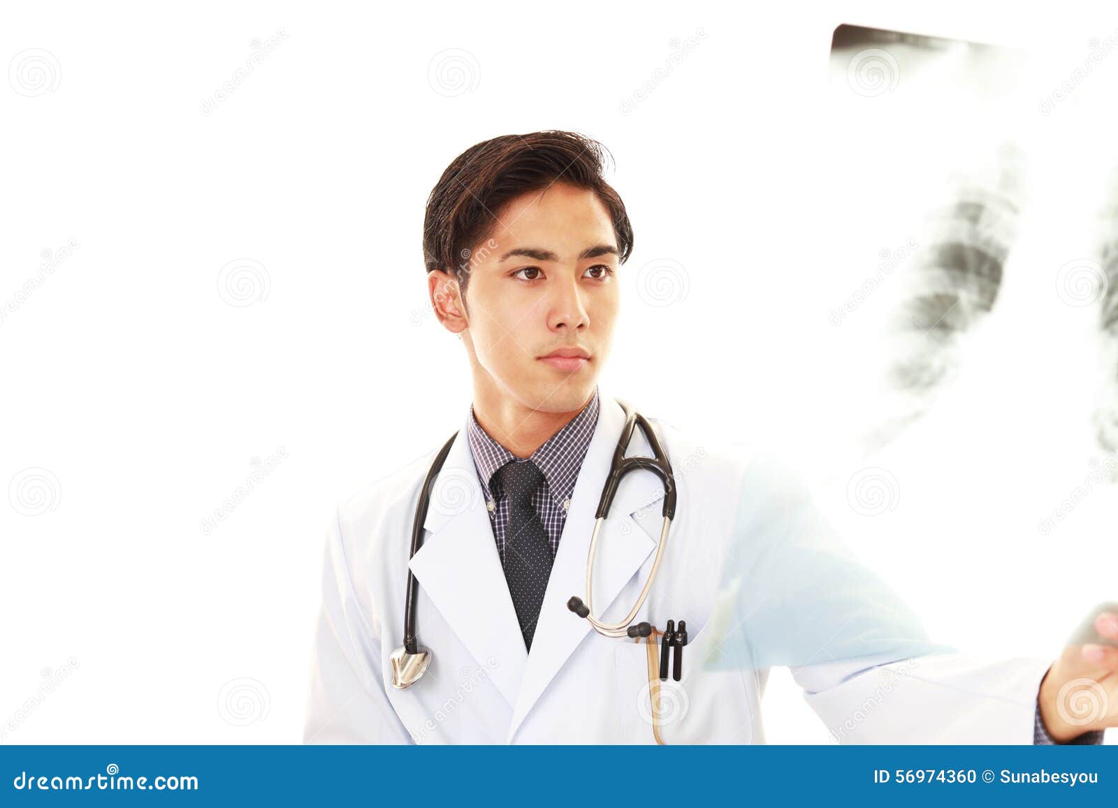 Doctor Checking X-ray stock photo. Image of japanese - 56974360