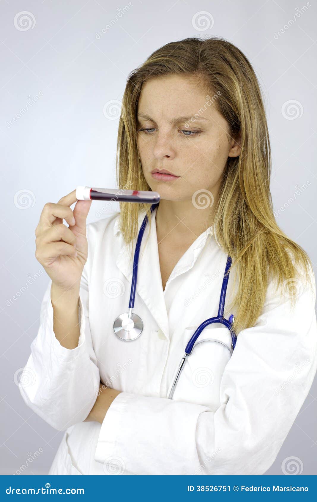 Doctor Checking Sample of Blood Stock Image - Image of medicine, close ...