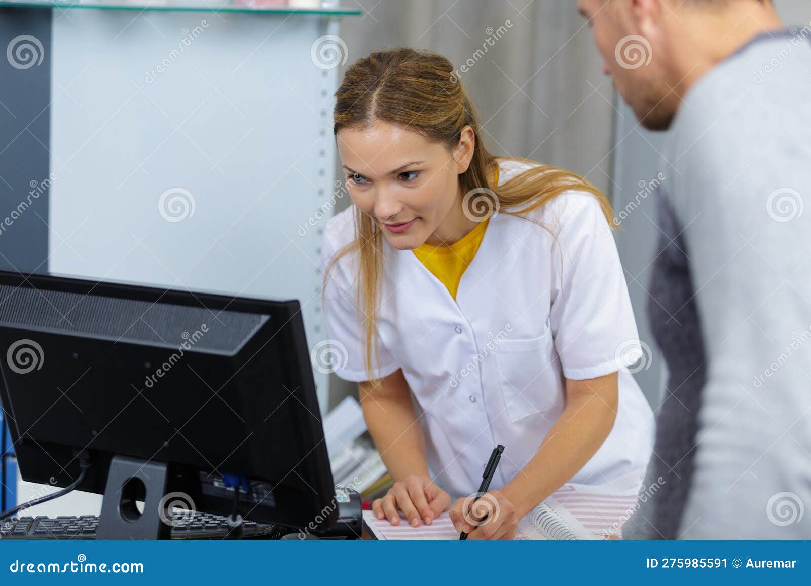 Doctor Checking Something on Pc in Hospital Stock Image - Image of ...