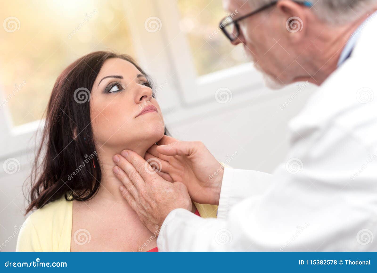 Doctor Checking Thyroid, Light Effect Stock Photo - Image of thyroid ...