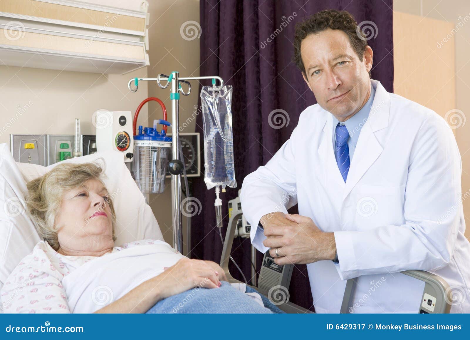 Doctor Checking Up on Patient in Hospital Stock Image - Image of inside ...