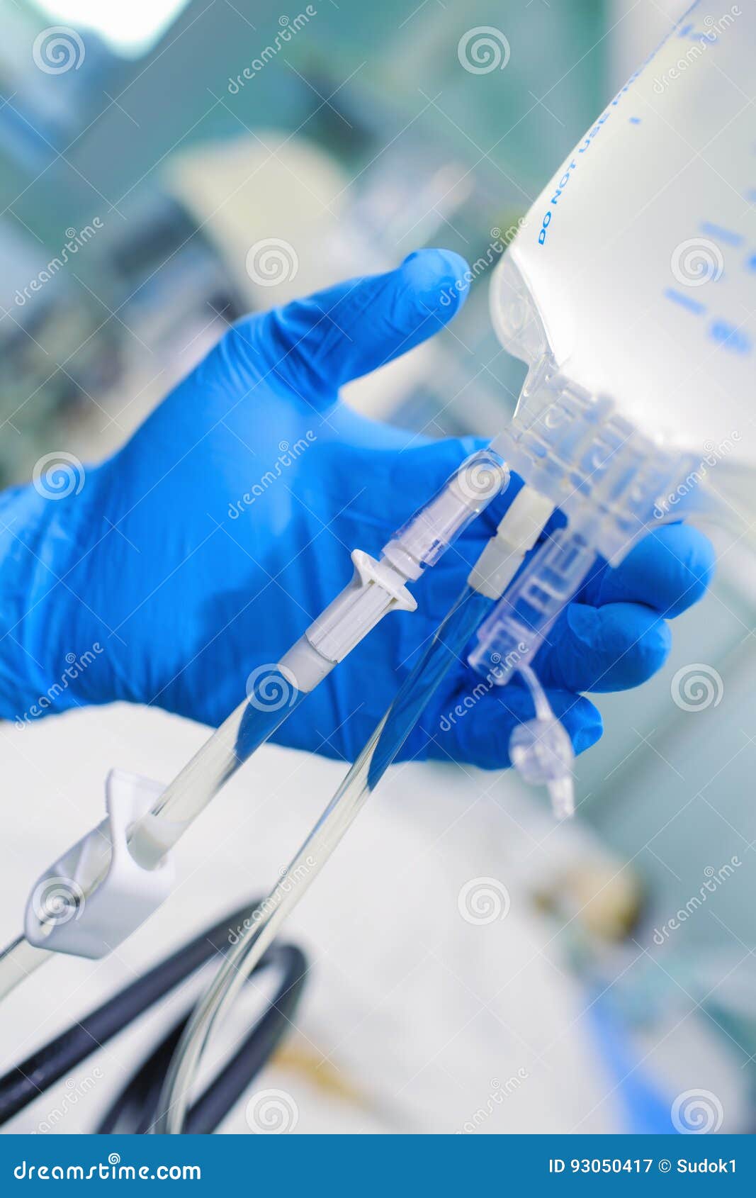Doctor Checks Up the Intravenous Drip System Stock Image - Image of ...