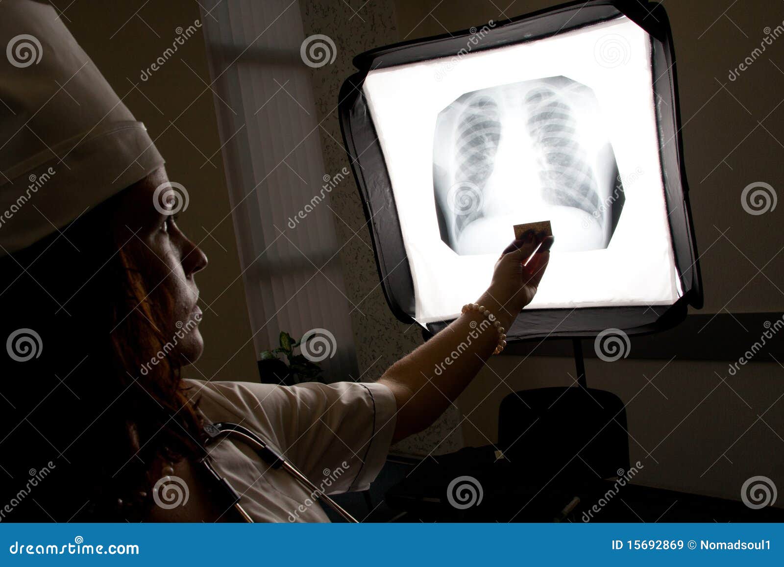 Doctor with chest X-ray stock image. Image of lung, bronchial - 15692869