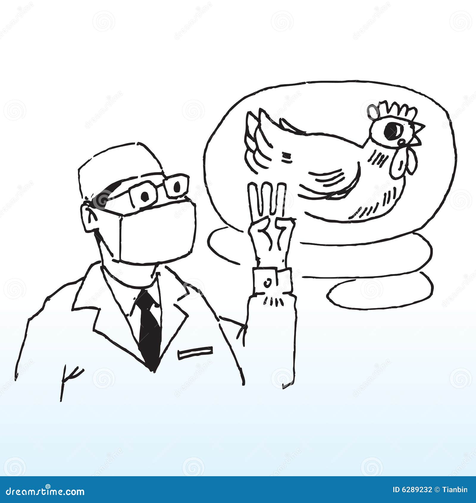 Doctor and chicken stock vector. Illustration of person - 6289232