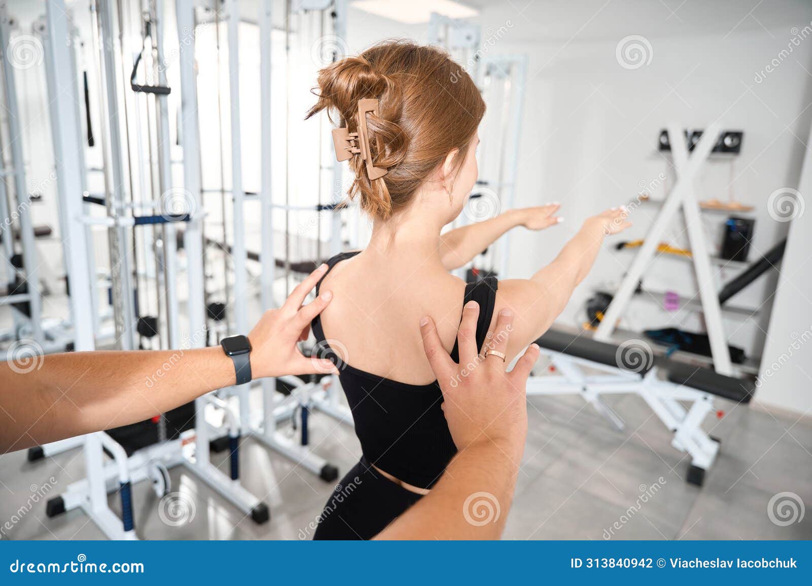 Doctor Chiropractor Forms Correct Posture for a Young Patient Stock ...