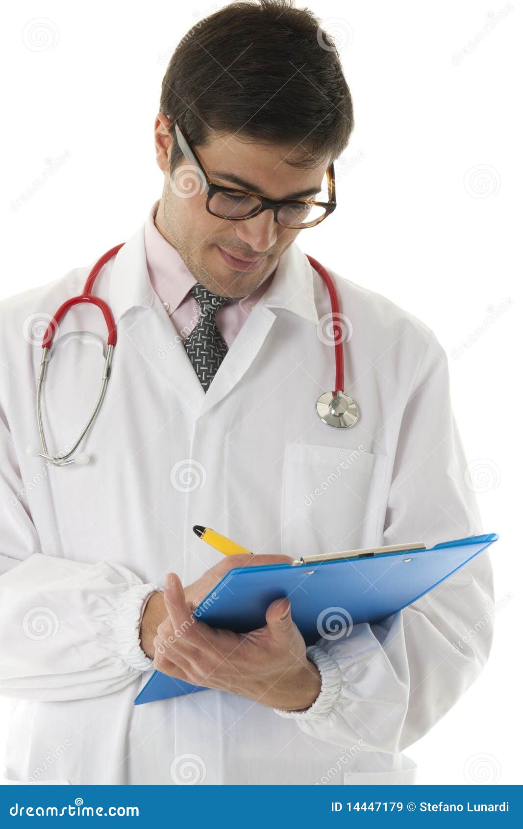 Doctor with clipboard stock image. Image of hair, color - 14447179