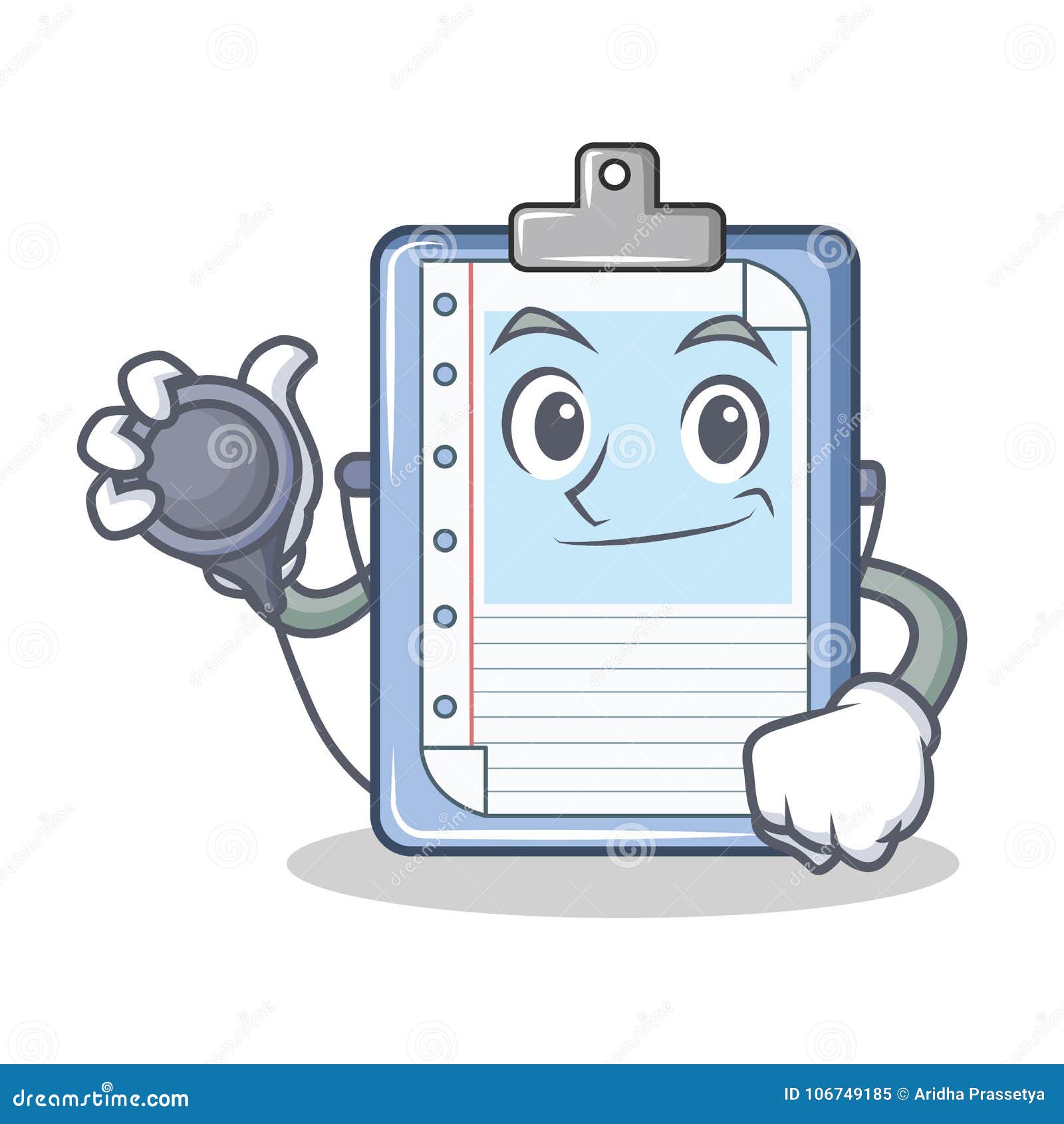 A Doctor With A Clipboard. Cute Character Of Doctor With Checklist ...