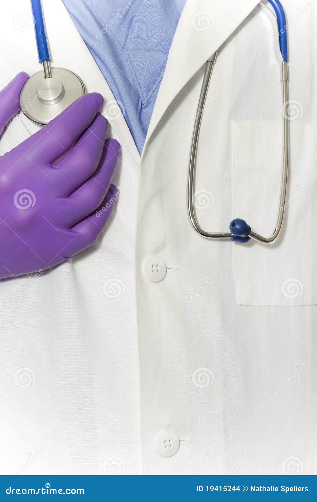 Doctor Coat Front stock photo. Image of scrubs, stethoscope - 19415244