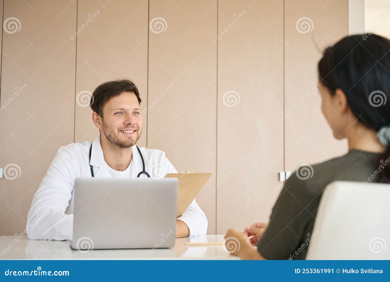 Doctor Communicates with a Patient in the Office Stock Image - Image of ...