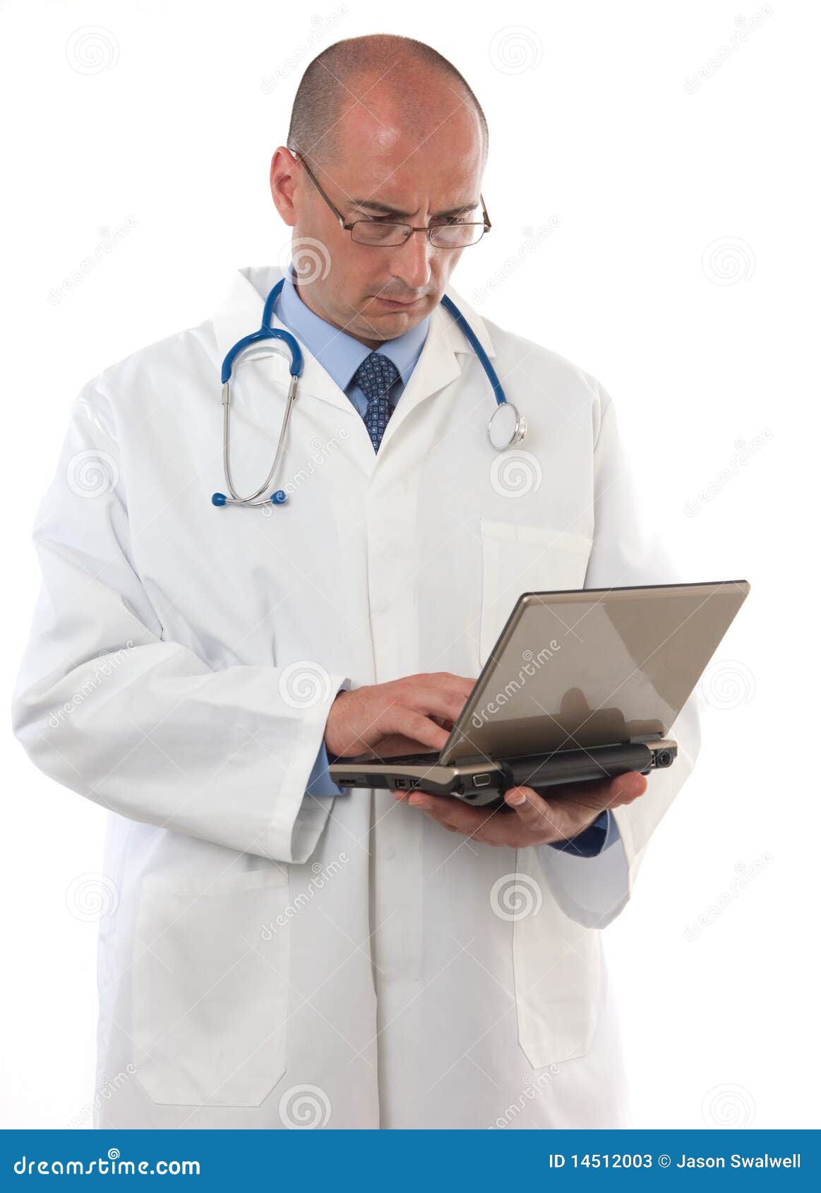 Doctor on the Computer stock image. Image of male, mature - 14512003