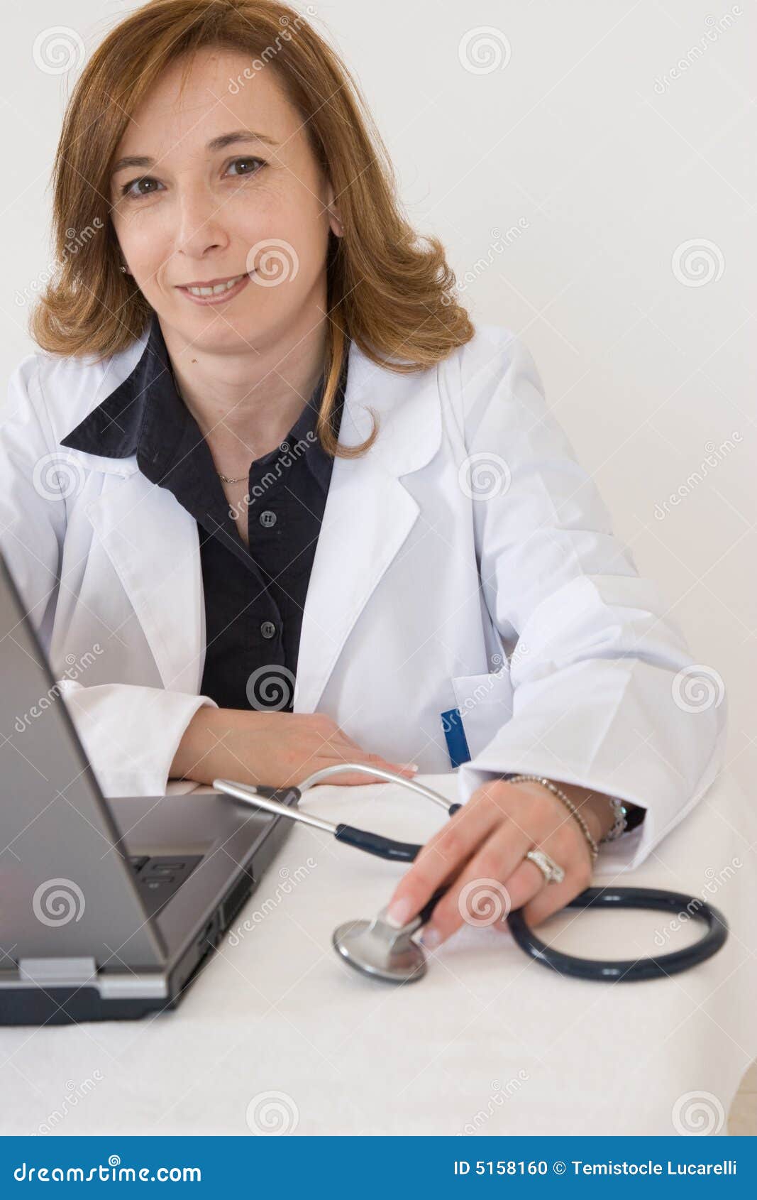 Doctor and computer stock photo. Image of throat, treatment - 5158160
