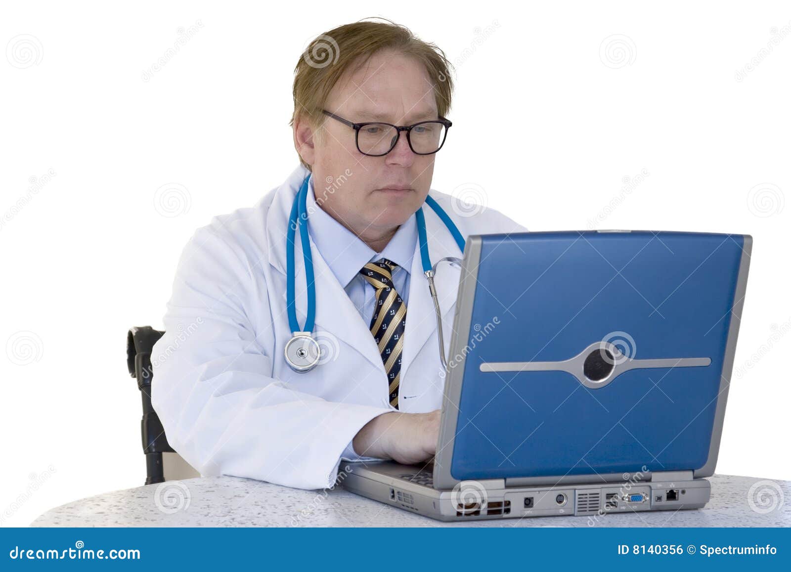 Doctor and Computer stock photo. Image of adult, looking - 8140356