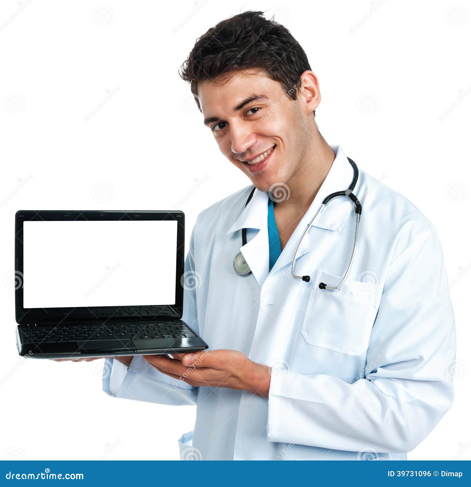 Doctor with a computer stock photo. Image of medical - 39731096