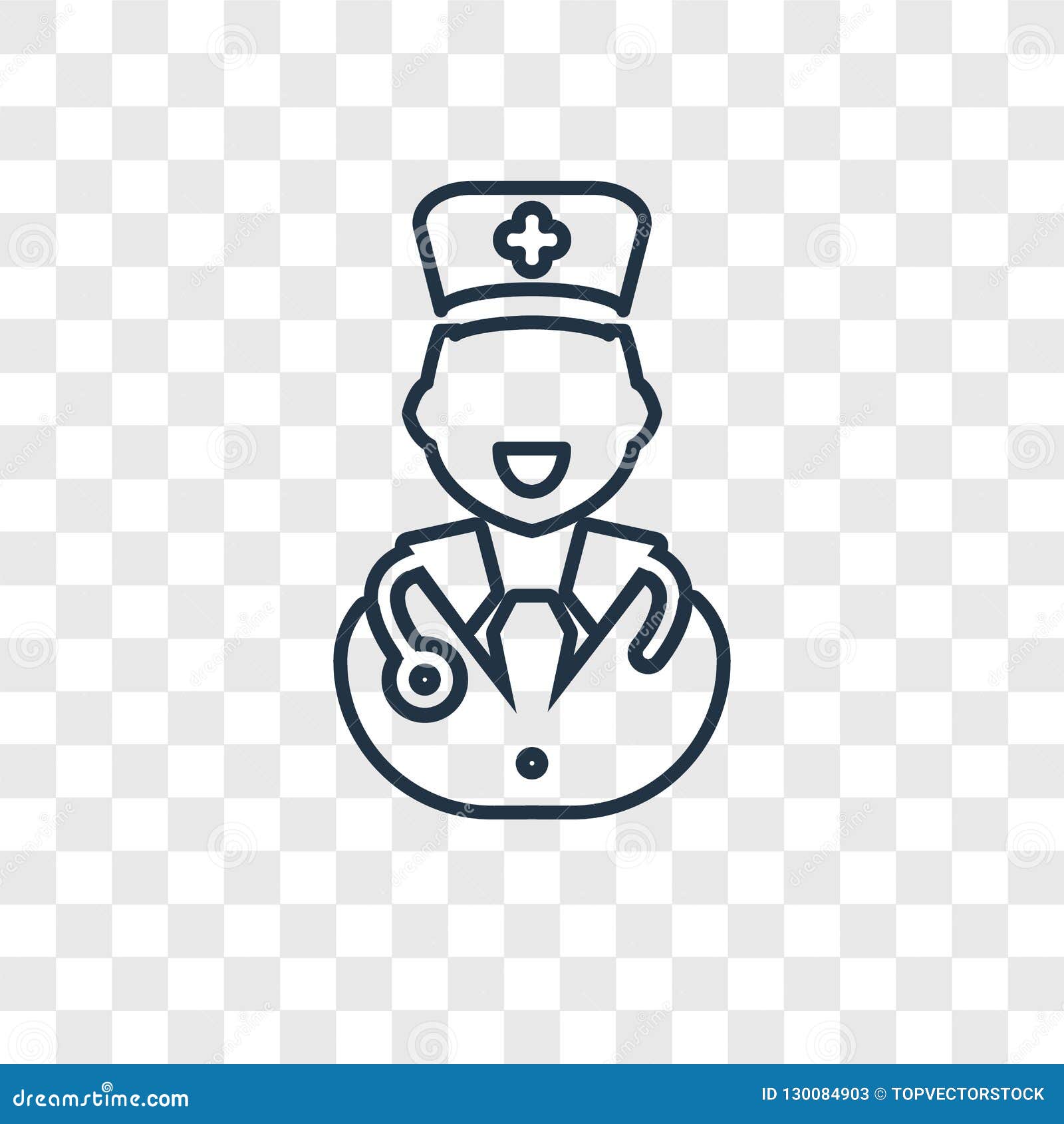 Doctor Concept Vector Linear Icon Isolated on Transparent Background ...